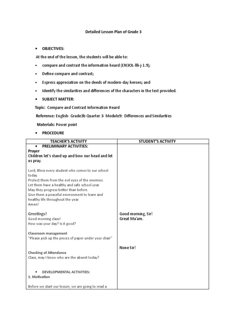 Jamesfelimondetailed | PDF | Lesson Plan | Classroom Management