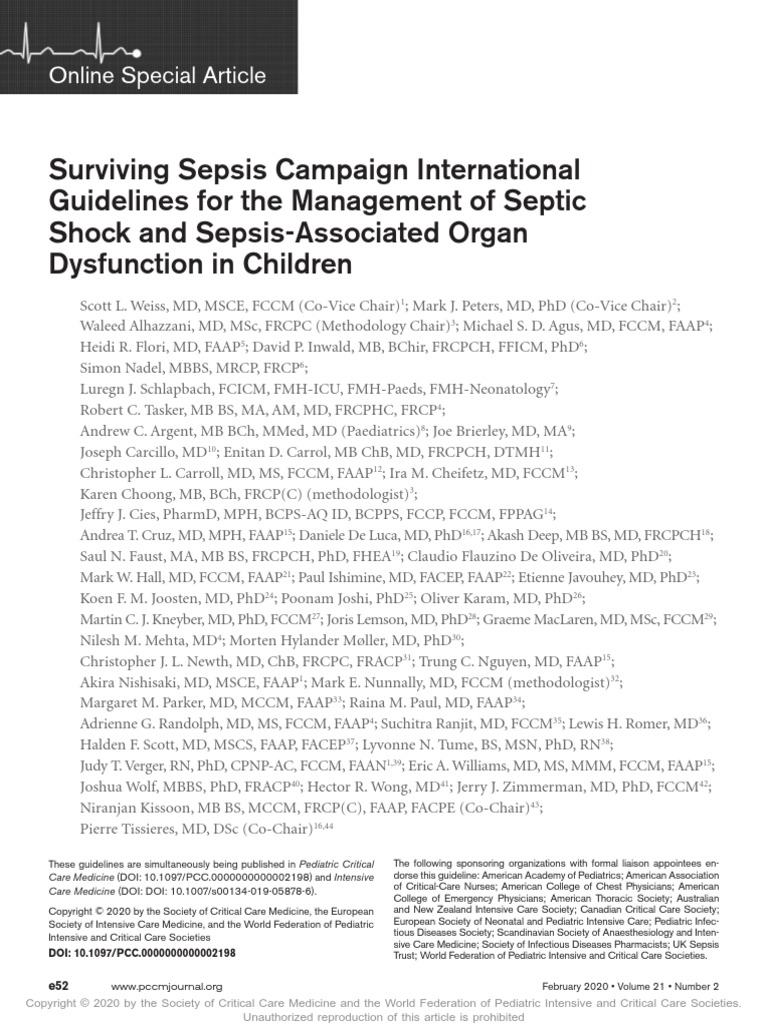 Sepsis y Shock Septico en Niños | PDF | Sepsis | Meta Analysis