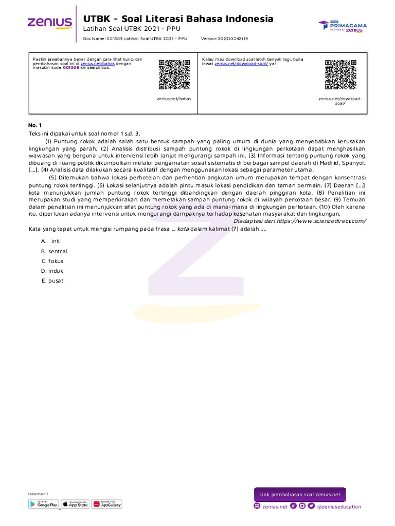 Latihan Soal UTBK 2021 | PDF