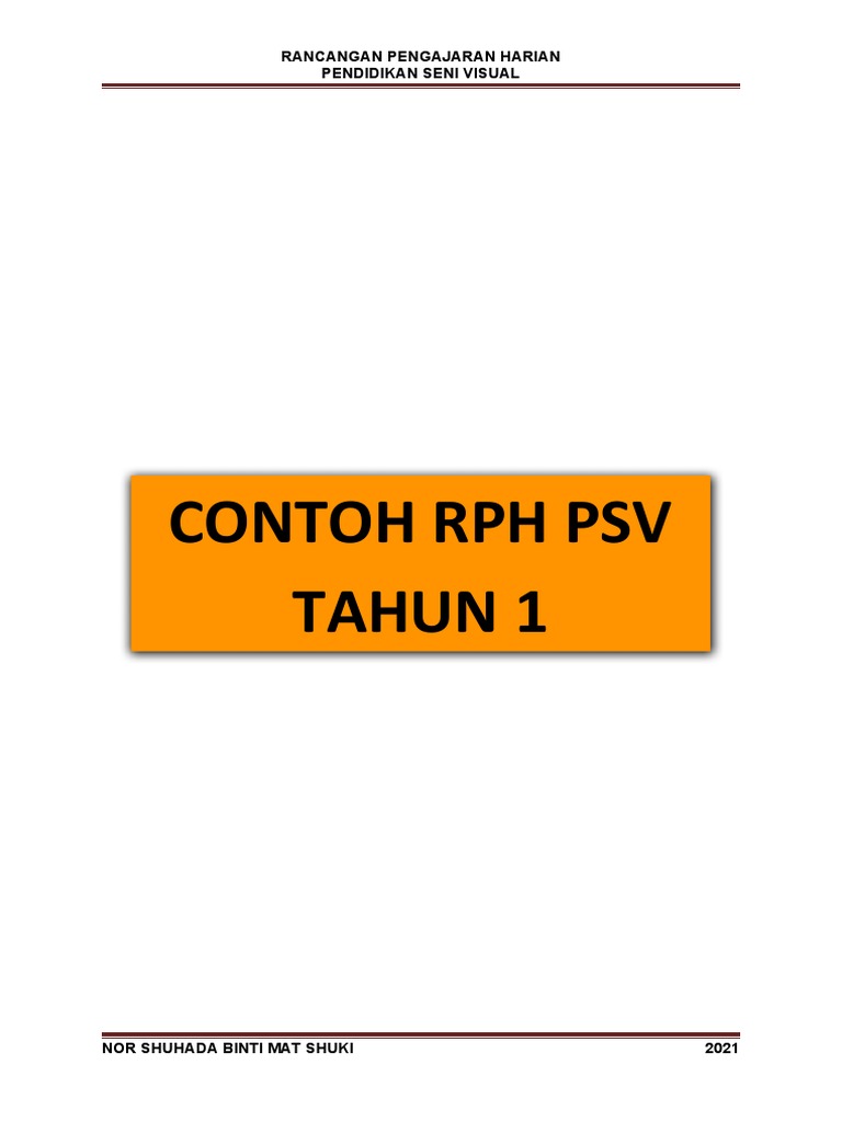 Contoh Format RPH PSV 28 Oktober 2021 | PDF