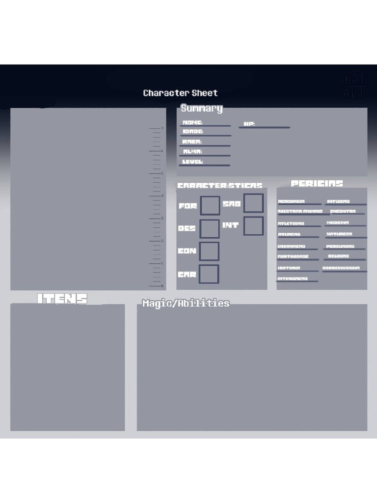 Ficha de Personagem Undertale RPG PDF | PDF