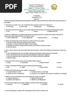 Grade 7 Science Examination Second Quarter | PDF | Plants | Reproduction