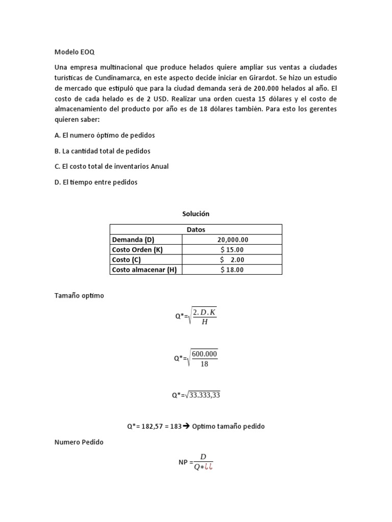 Modelo EOQ y WW | PDF | Inventario | Contabilidad financiera