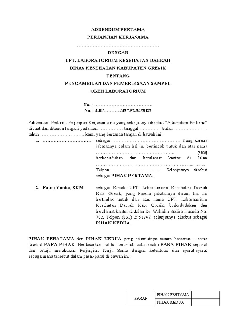 Draf Addendum Mou Sampling | PDF