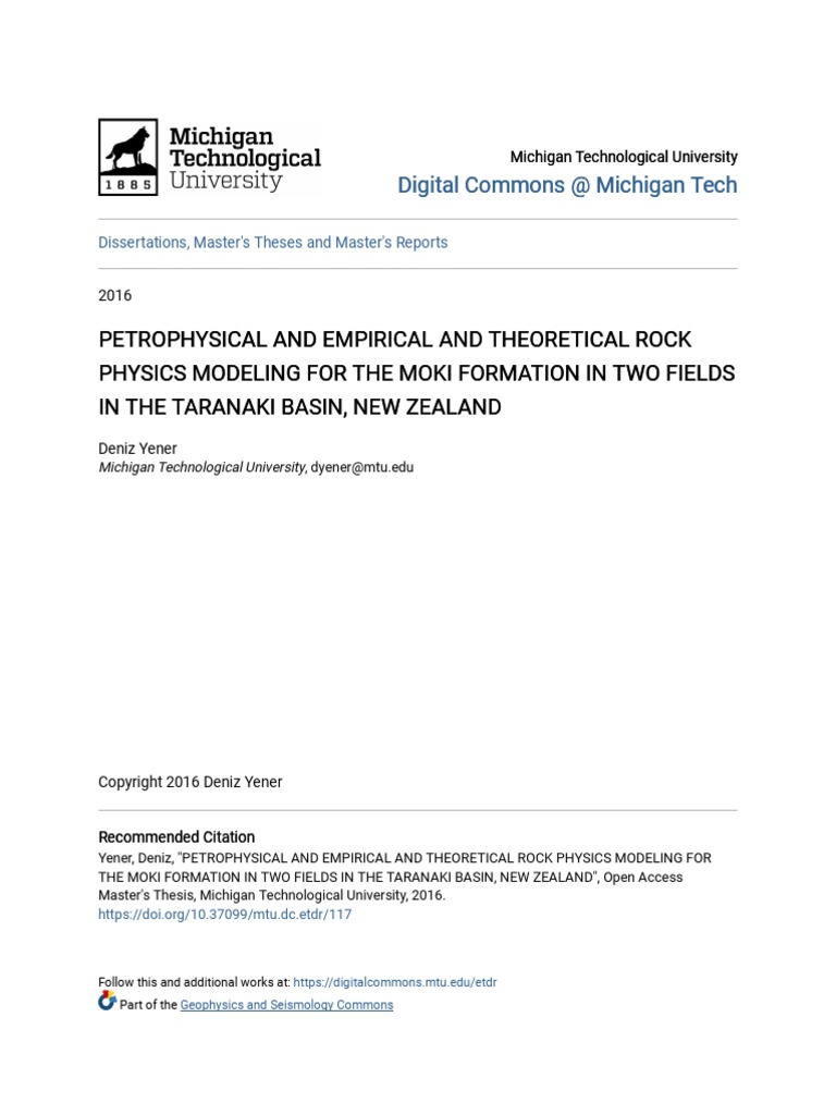 Thesis-Petrophysical and Empirical and Theoretical Rock Physics Modeling | PDF | Porosity ...