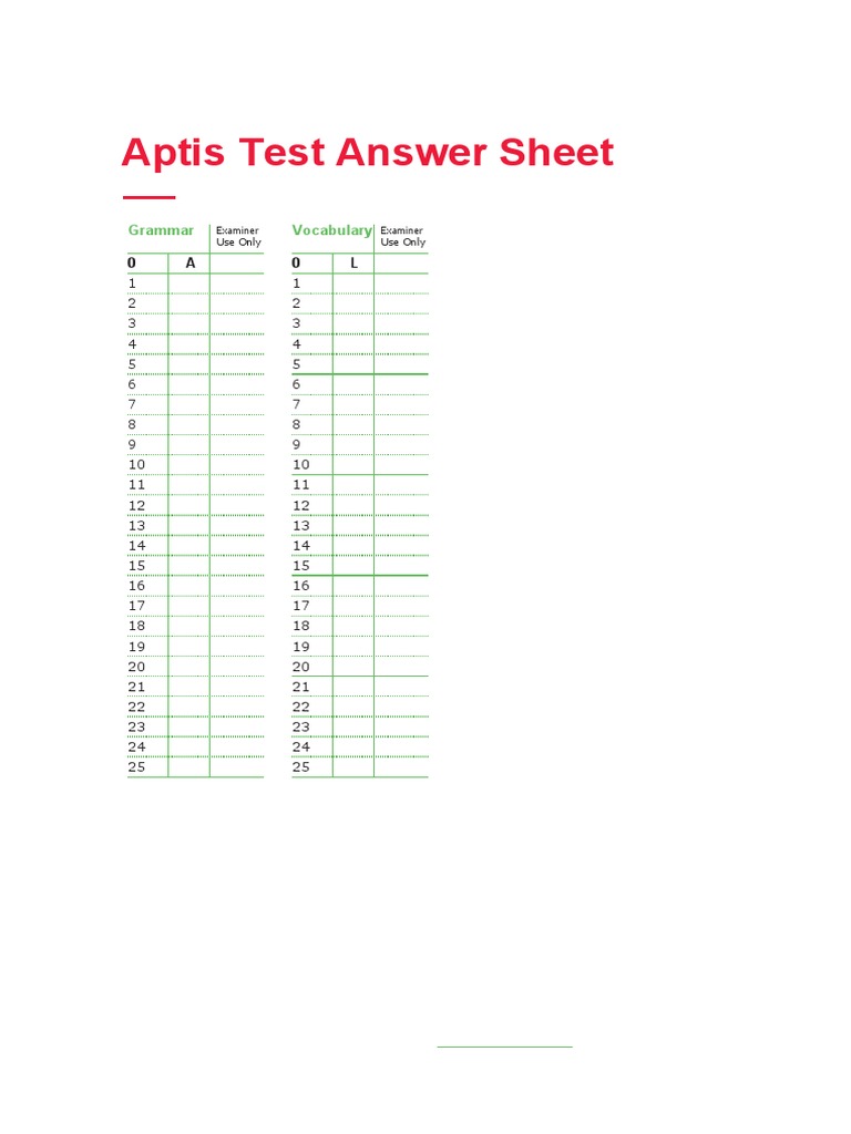 Full Aptis Practice Test 2 Key | PDF | Learning | Second Language ...