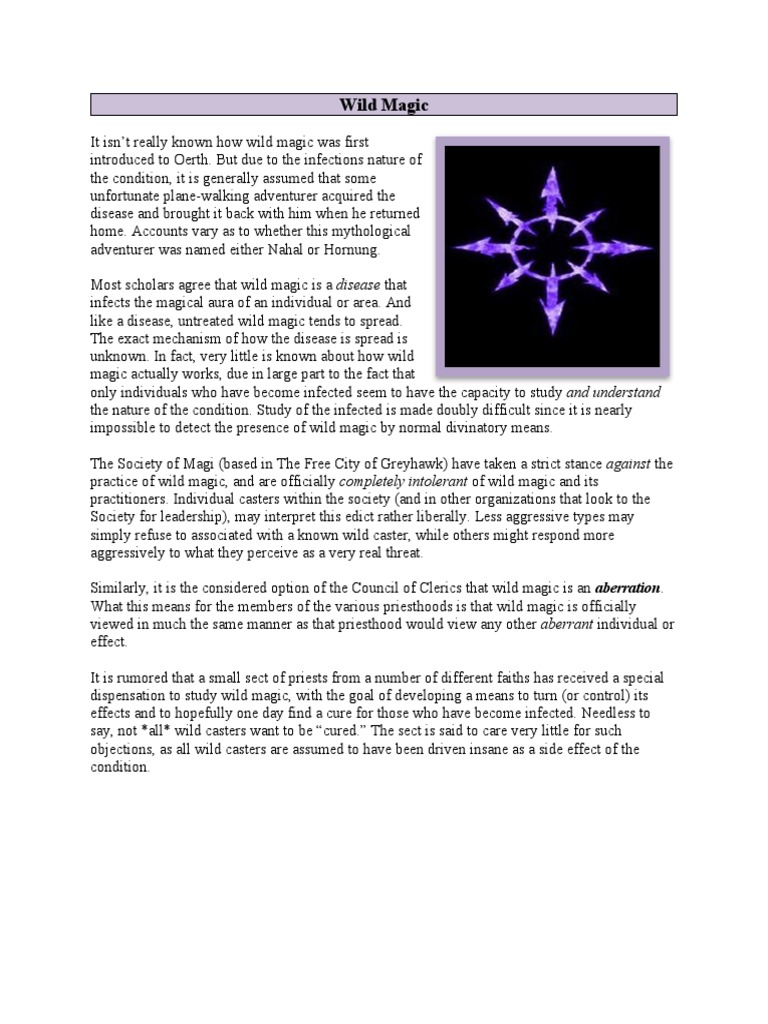 Reckless Dweomer of Wild Magic | PDF | Dungeons & Dragons | Gary Gygax ...