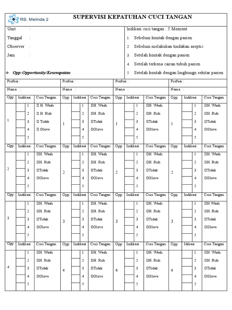 Supervisi Kepatuhan Cuci Tangan 2022 Fix | PDF
