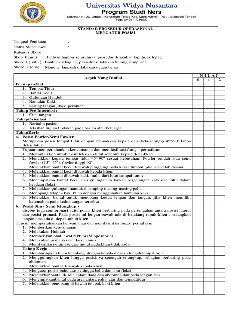 Daftar Tilik Posisi | PDF | Kesehatan Holistik | Sains & Matematika