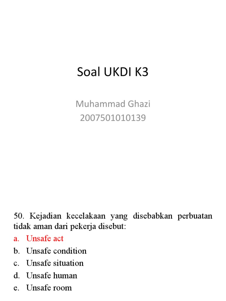 Soal UKDI K3 (GHAZI) | PDF