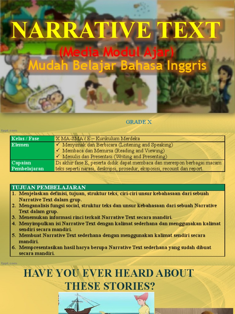 Narrative Text Learning Guide | PDF | Narrative