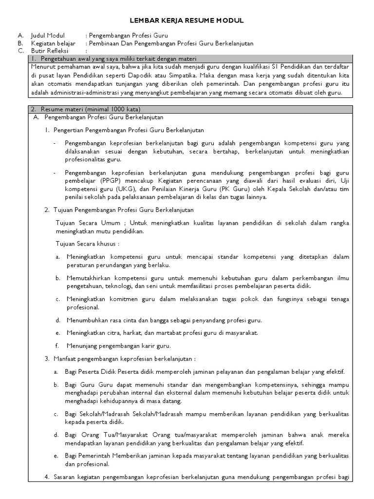 Template Resume Modul KB 3 | PDF