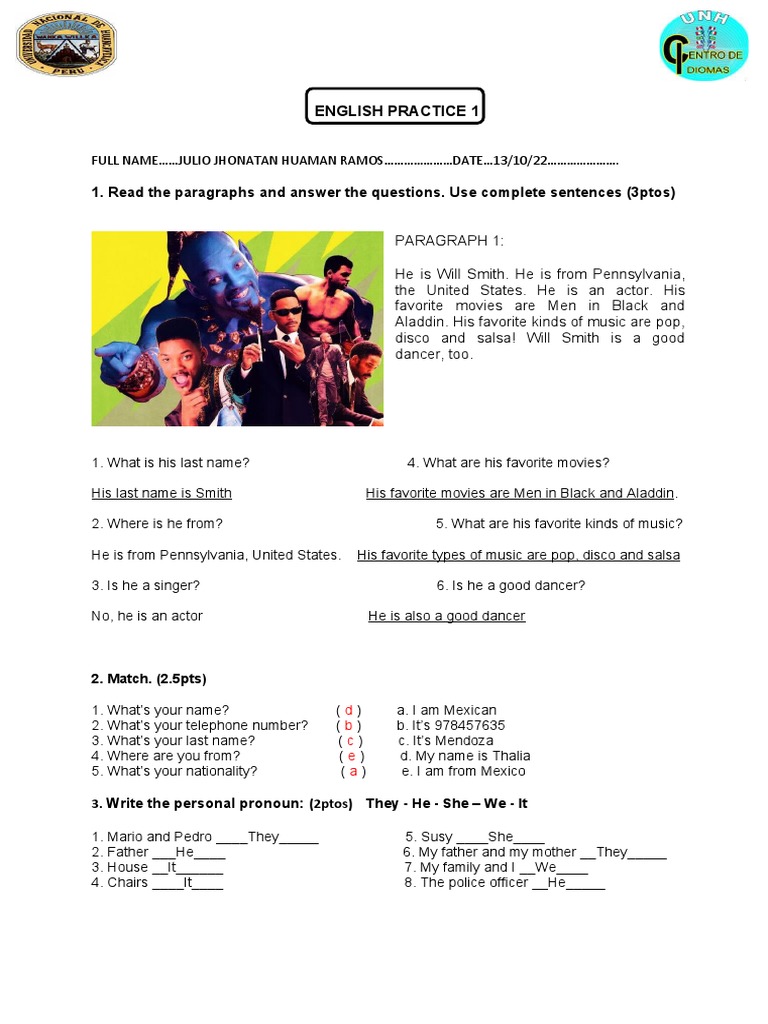 English Practice 1 | PDF