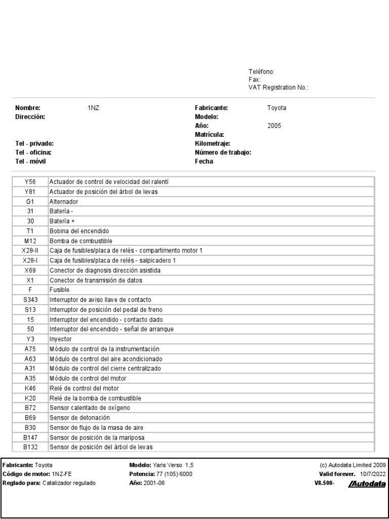 Wiring Diagram 1NZ Fe | PDF | Relé | Industria automotriz