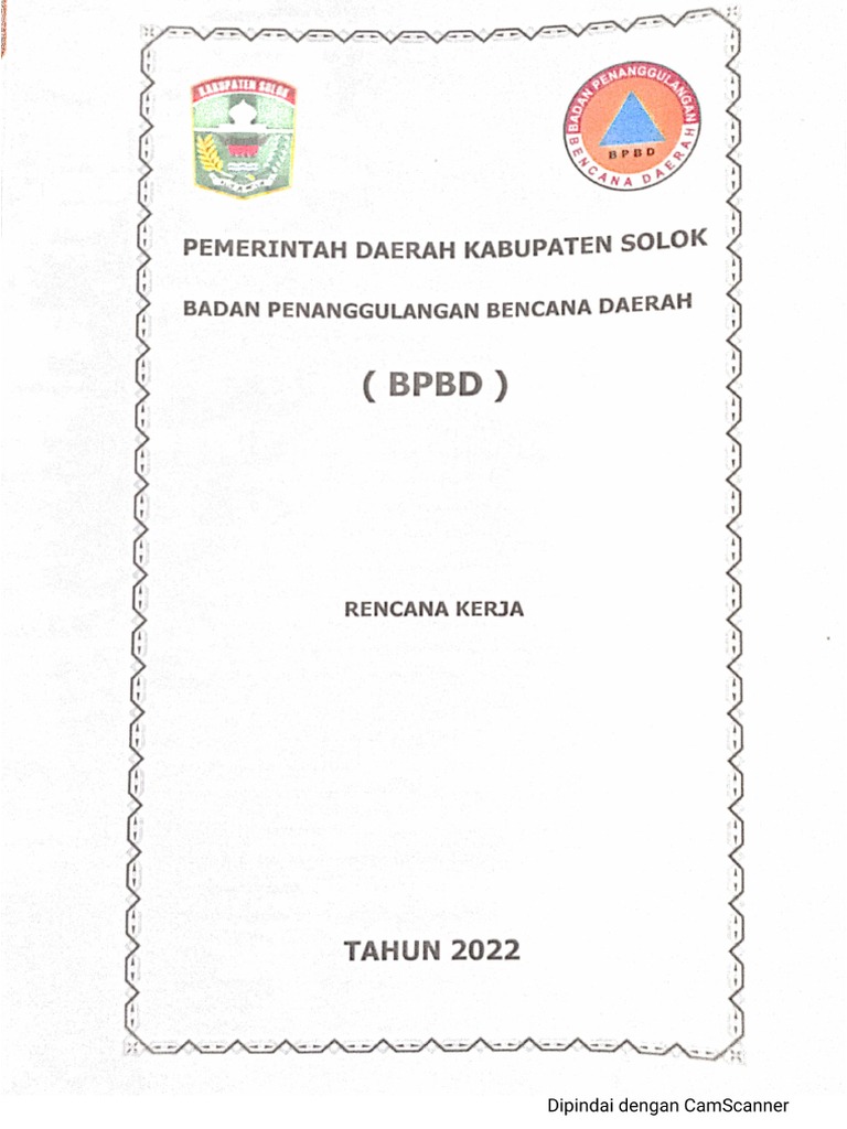 Rencana Kerja BPBD | PDF
