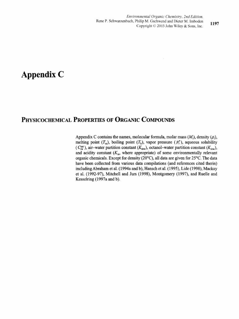 Schwarzenbach Appendix C | PDF