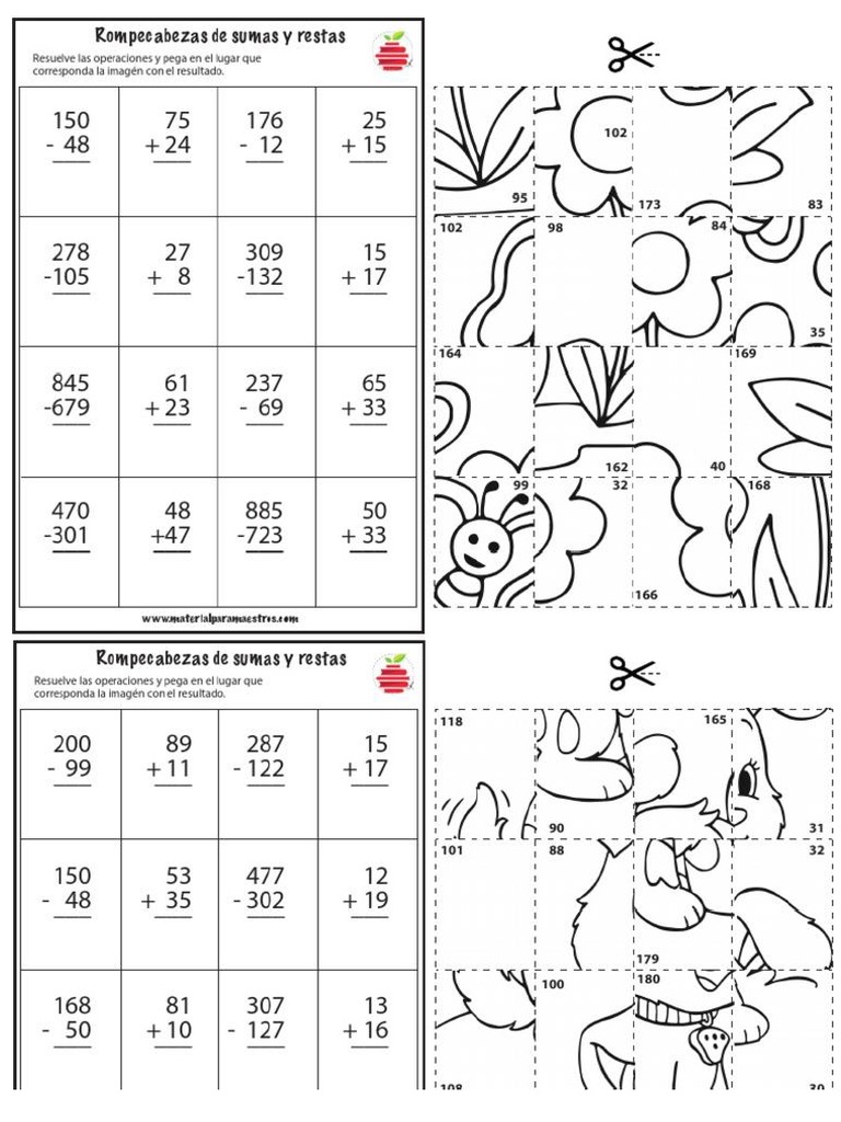 Rompecabezas de Sumas y Restas | PDF