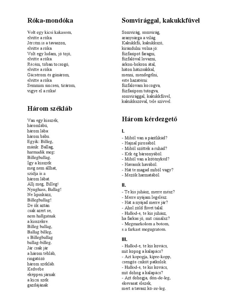 Kányádi Sándor versek