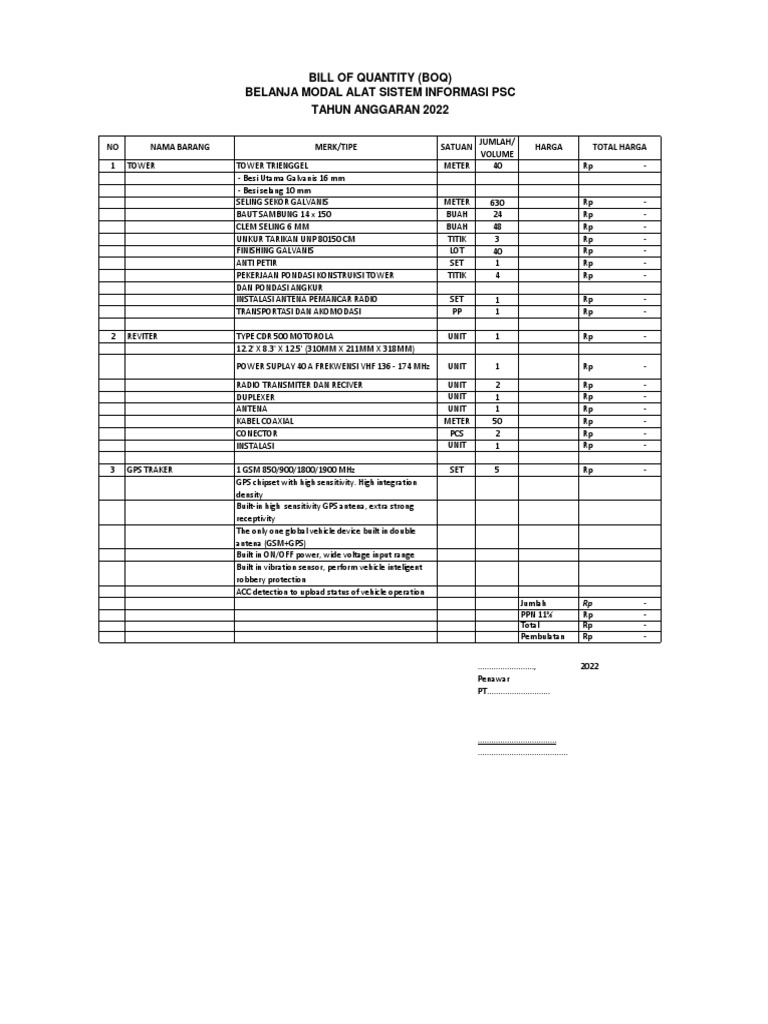 BOQ Oke | PDF | Electrical Engineering | Information And Communications Technology