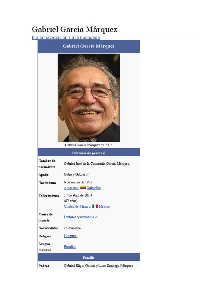 Gabriel Garcia | PDF | Gabriel García Márquez