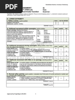 Fugl-Meyer Assessment Upper Extremity (Fma-Ue) Assessment of Sensorimotor Function | PDF ...