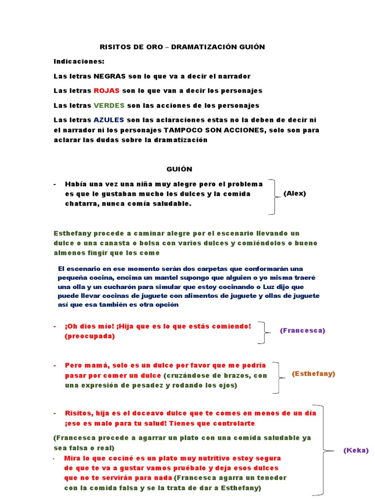 Risitos de Oro - Guión | PDF