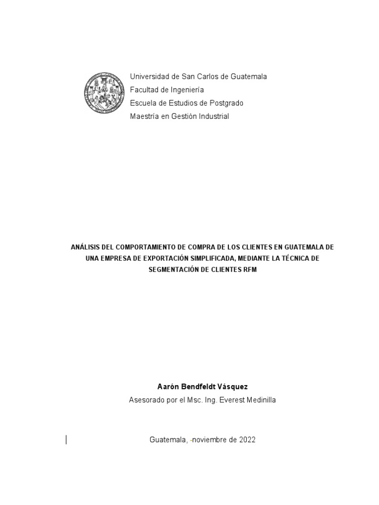 Borrador TESIS Aaron Bendfeldt REV2 | PDF | Gestión de la relación con ...