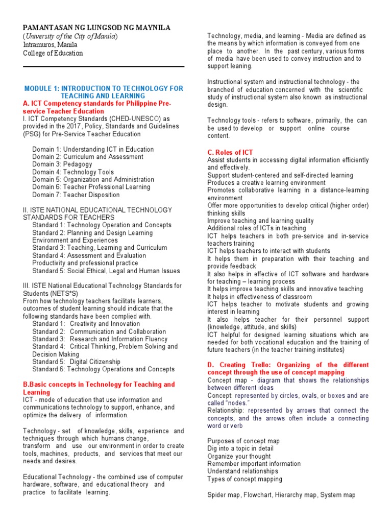 Ict Module 1 3 Handouts Pdf Educational Technology Teaching Method