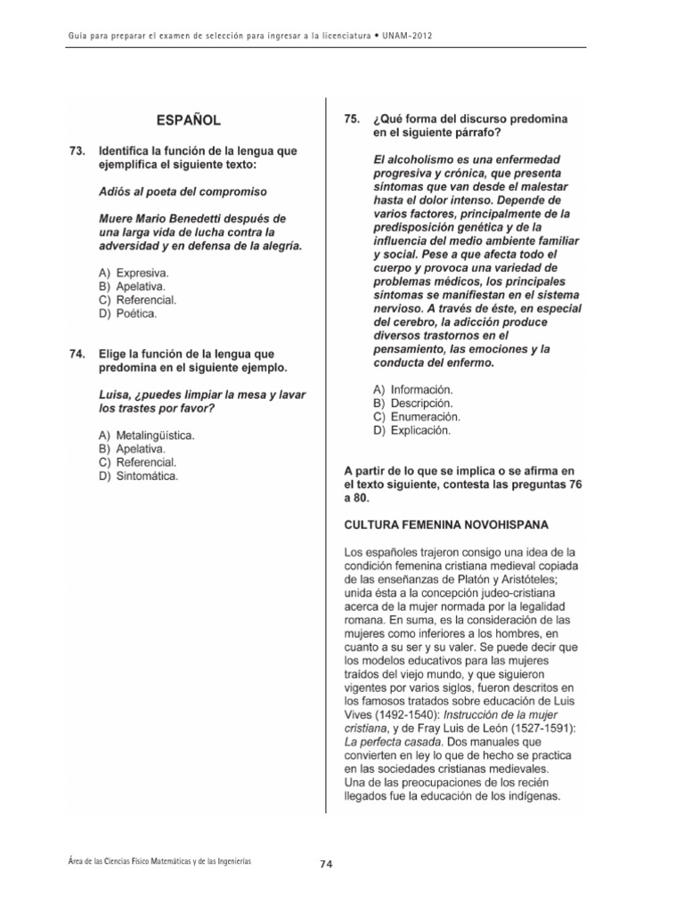 Guía para el Examen de la UNAM 2025 | PDF