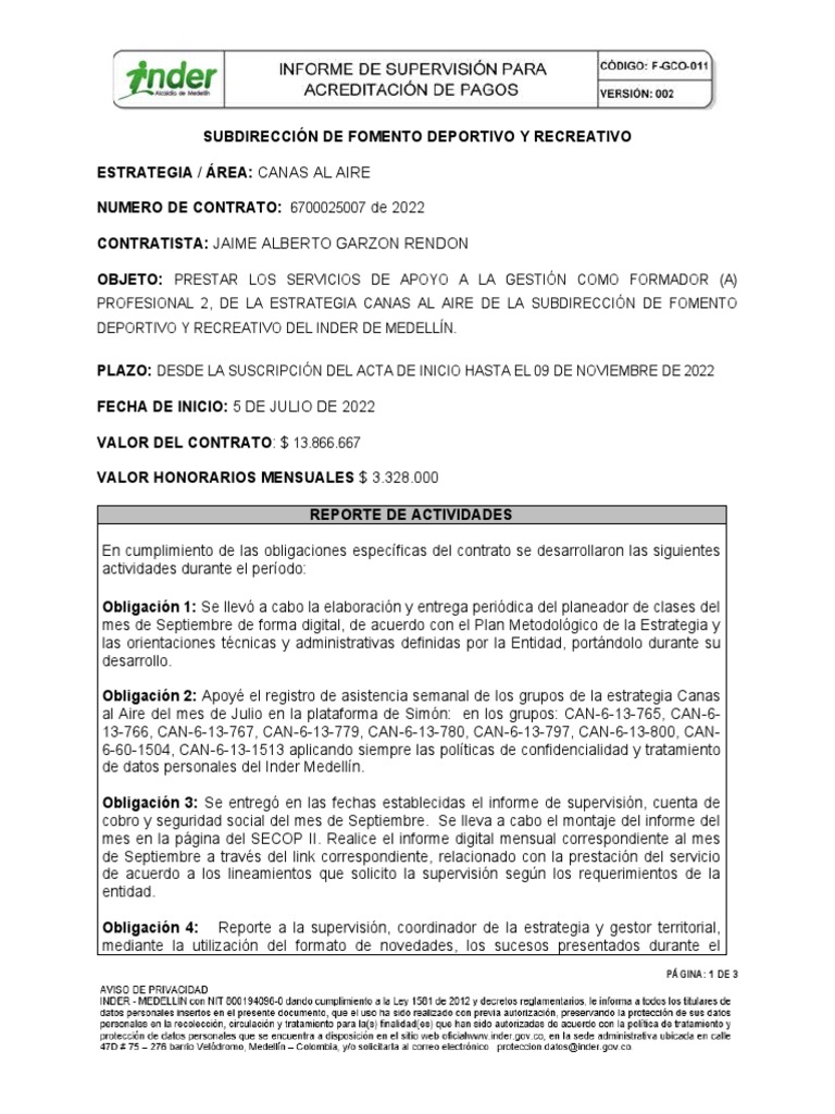 1 Acta Septiembre 2022 - Jaime Garzon | PDF