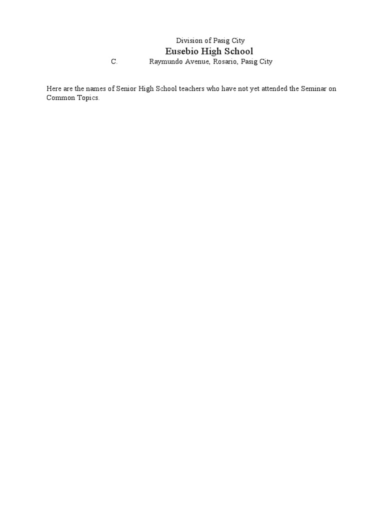 To Attend Seminar On Common Topics | PDF