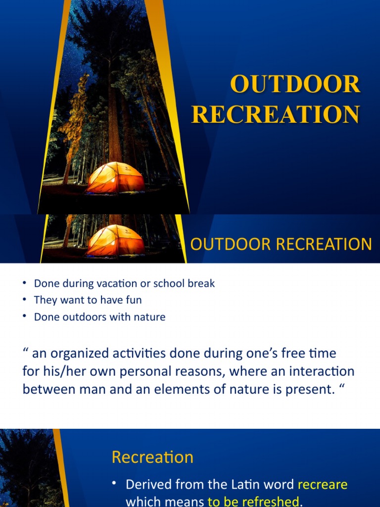 Outdoor Recreation Activities & Benefits | PDF | Outdoor Recreation ...