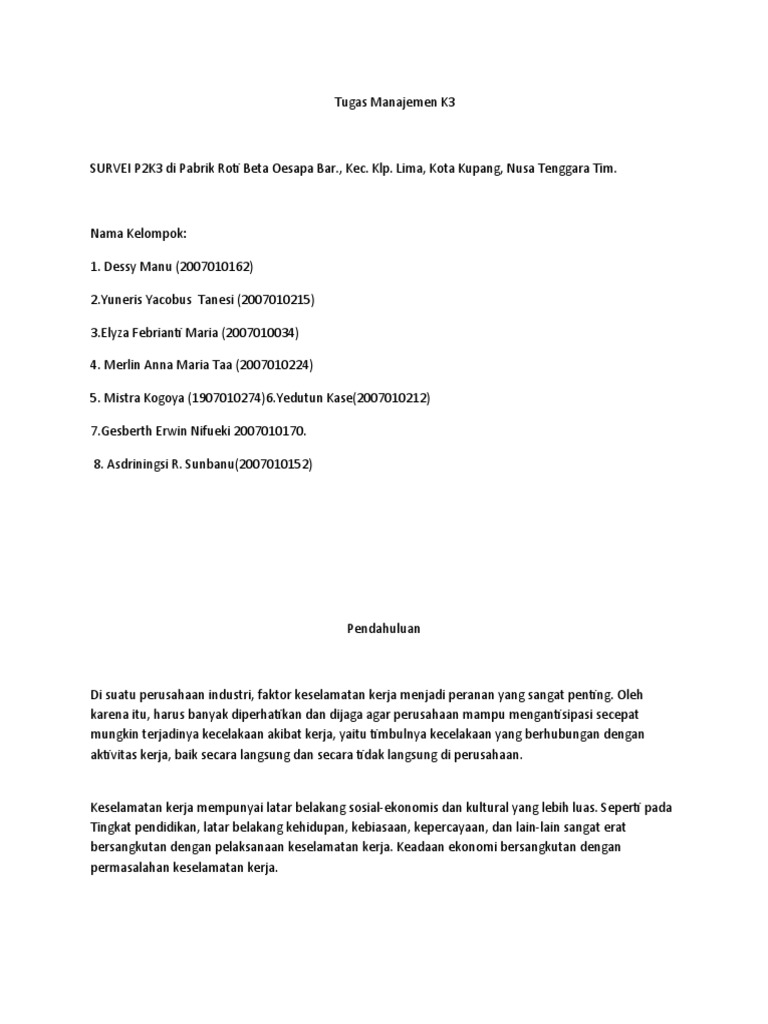 Tugas Manajemen K3-WPS Office | PDF | Bisnis