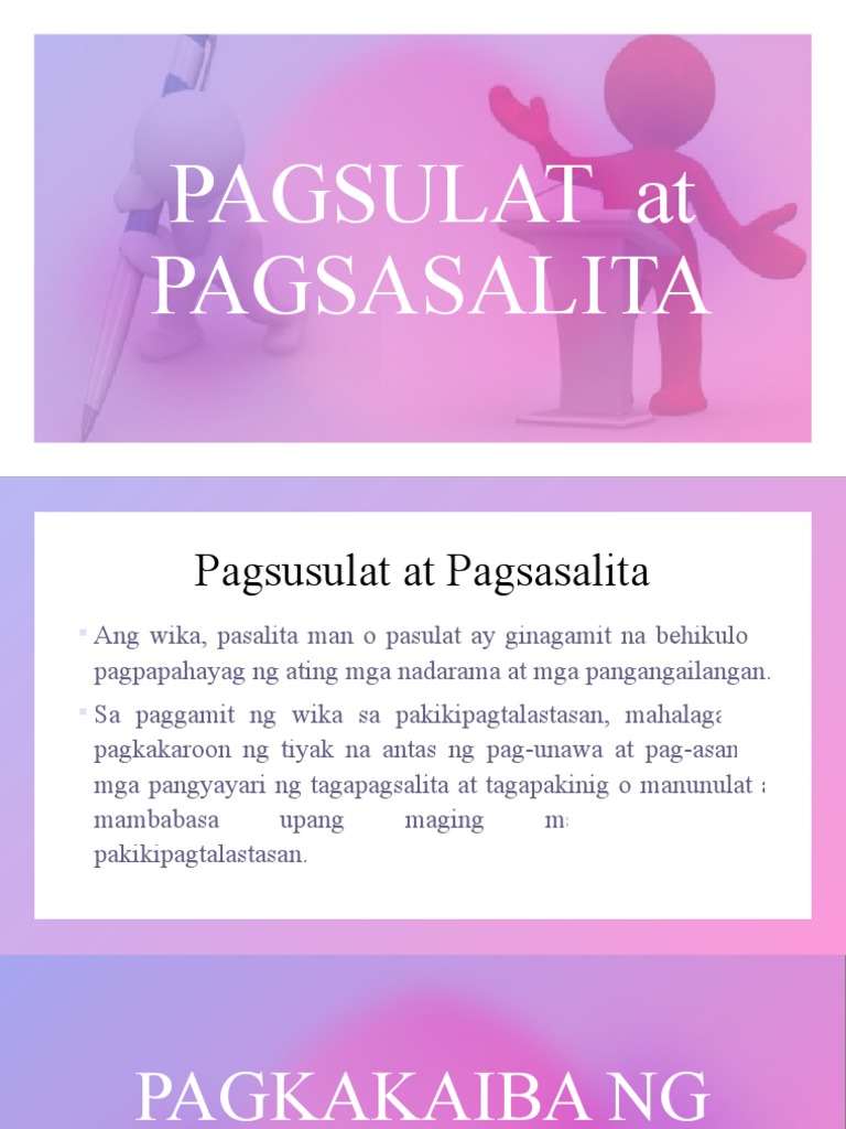 PAGSULAT at PAGSASALITA | PDF