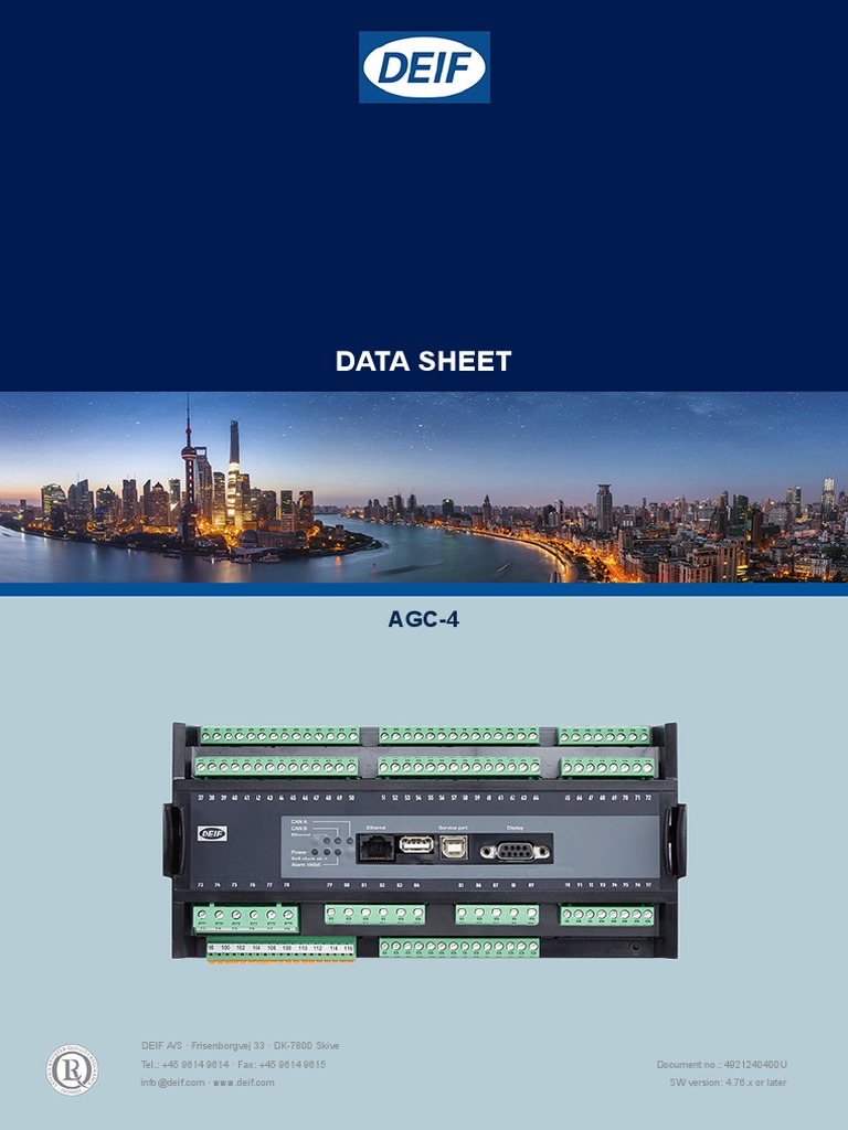 AGC-4 Data Sheet 4921240400 UK | PDF | Electricity | Manufactured Goods