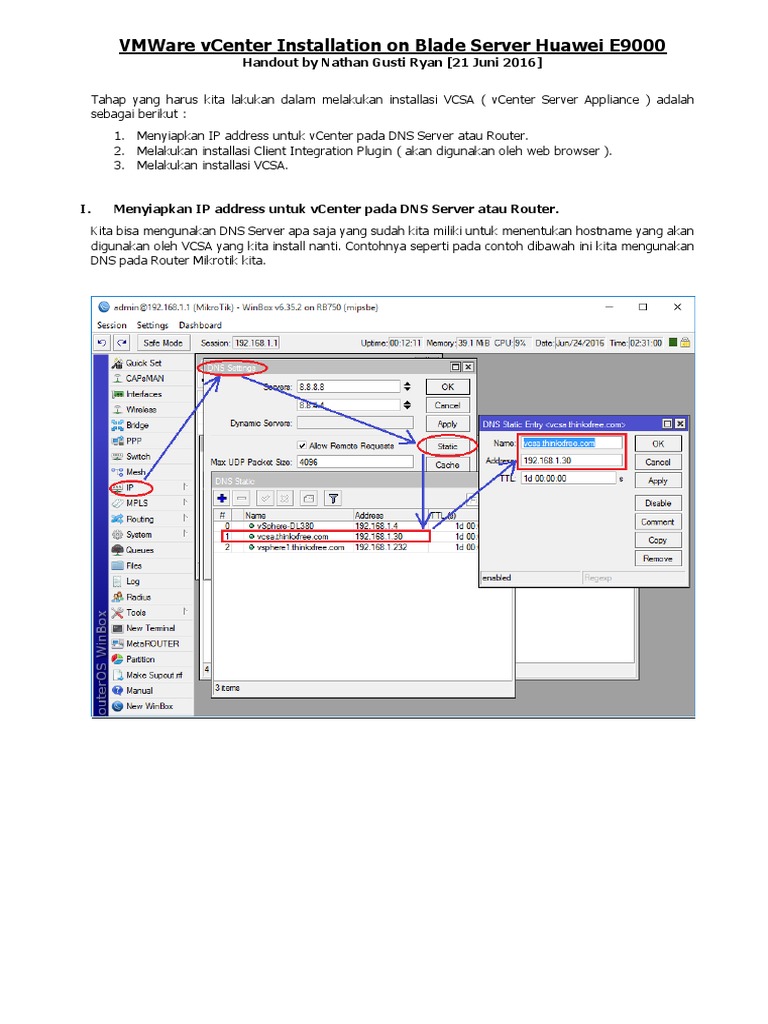 Handout VMWare VCenter Installation On Huawei E9000 | PDF