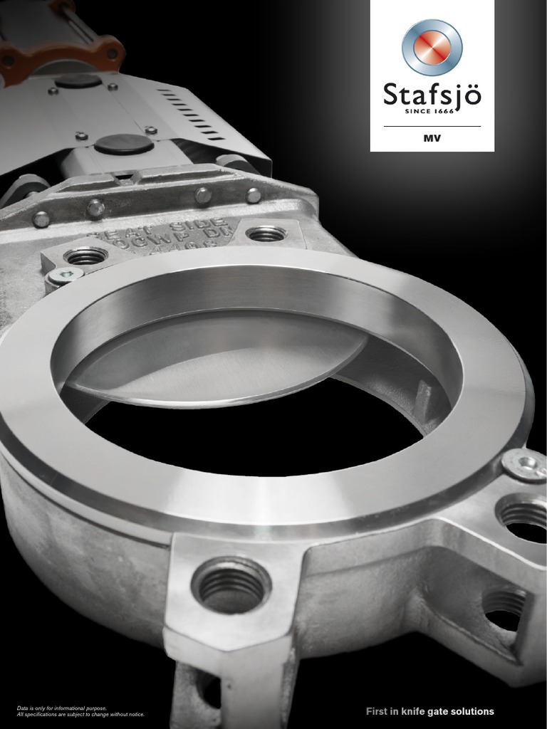 Stafsjo MV Knife Gate Data Sheet | PDF | Valve | Screw