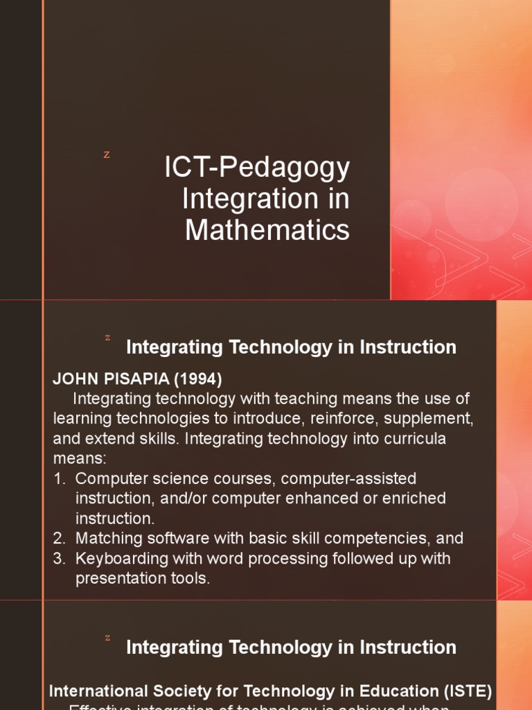 ICT-Pedagogy Integration in Mathematics | PDF | Educational Technology | Information And ...