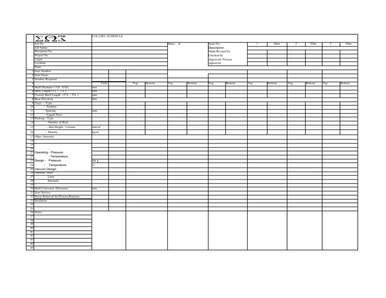 A.K.C. TECHNOLOGY COLUMN SCHEDULE | PDF