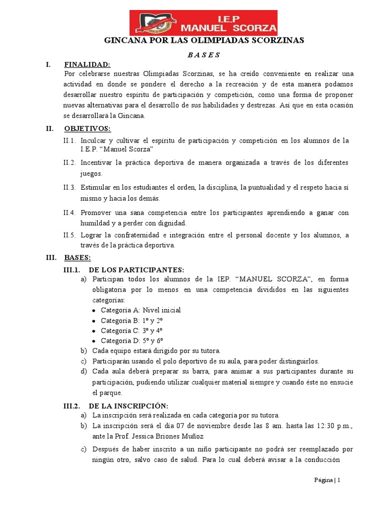 Bases de Gincana | PDF