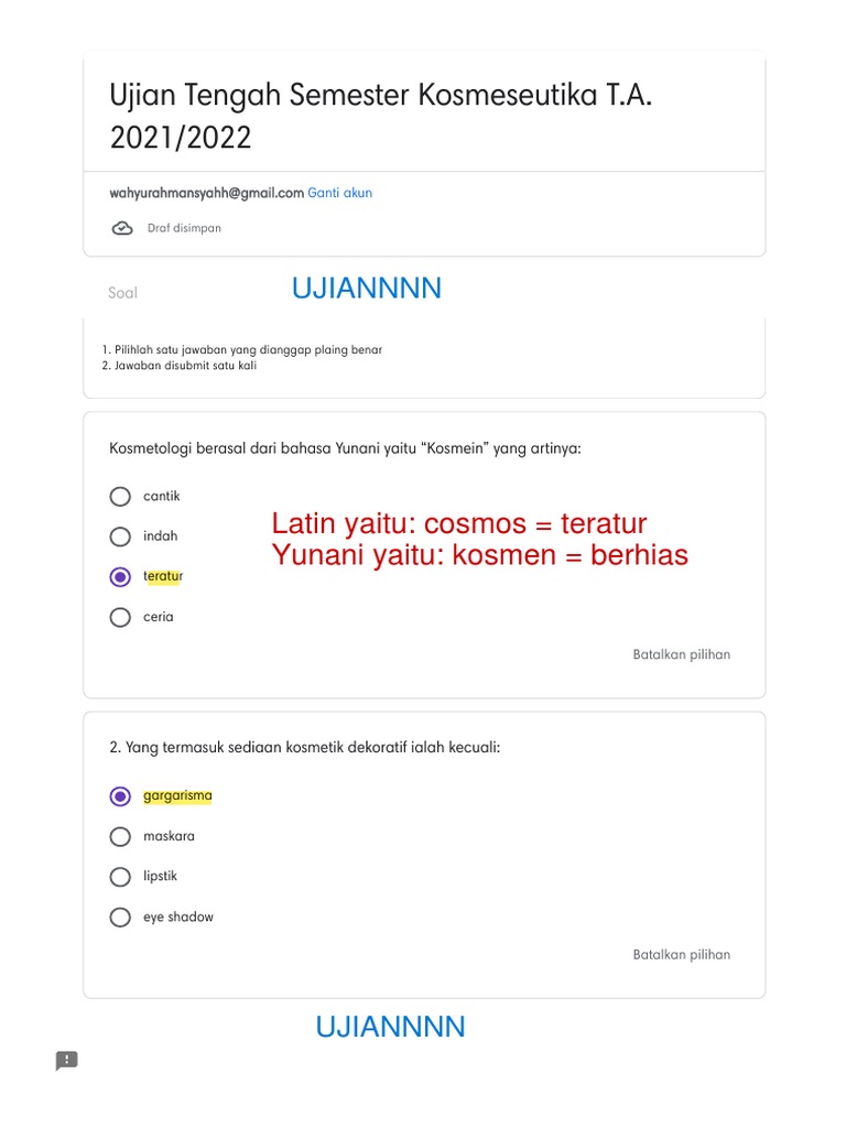 Kosmet Gabungan | PDF