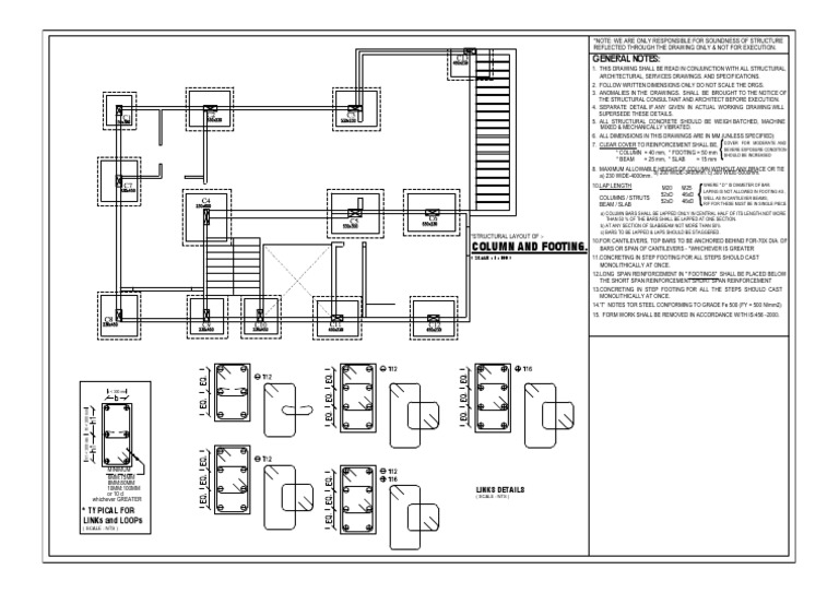 1 Footing Plan PDF | Download Free PDF | Column | Beam (Structure)