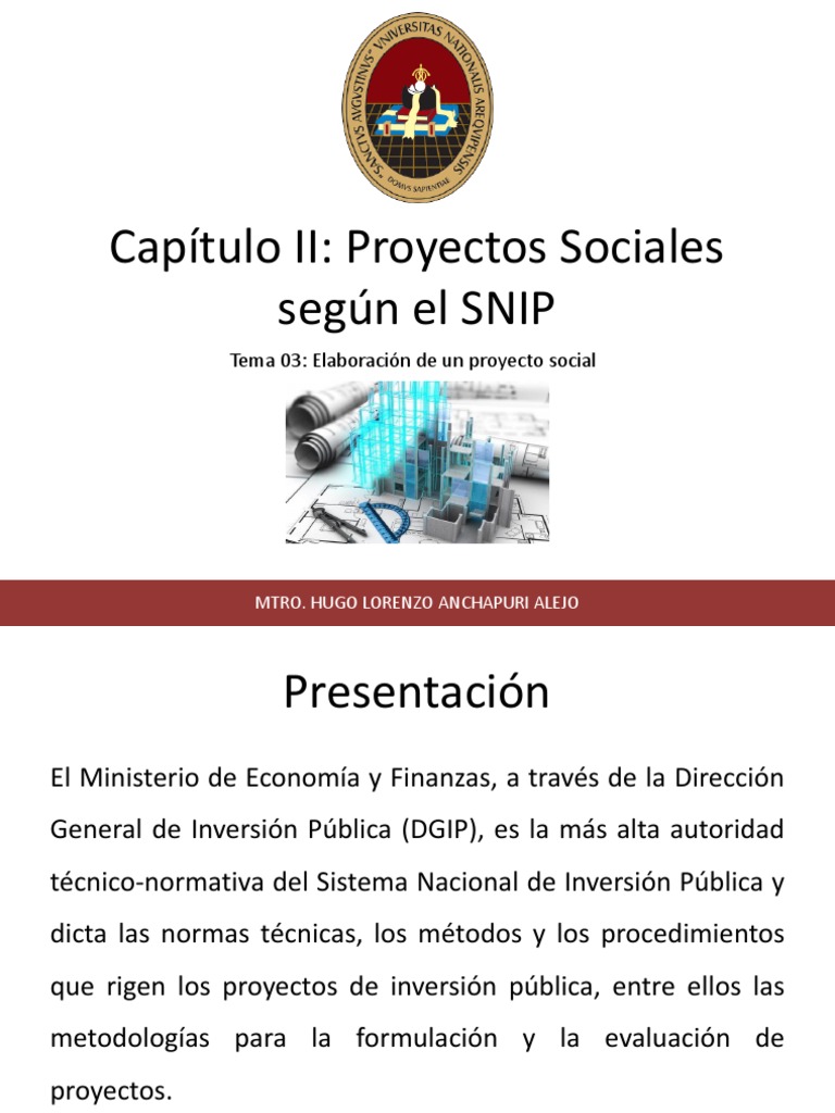 Proyectos Sociales Según El SNIP | PDF | Evaluación | Economias