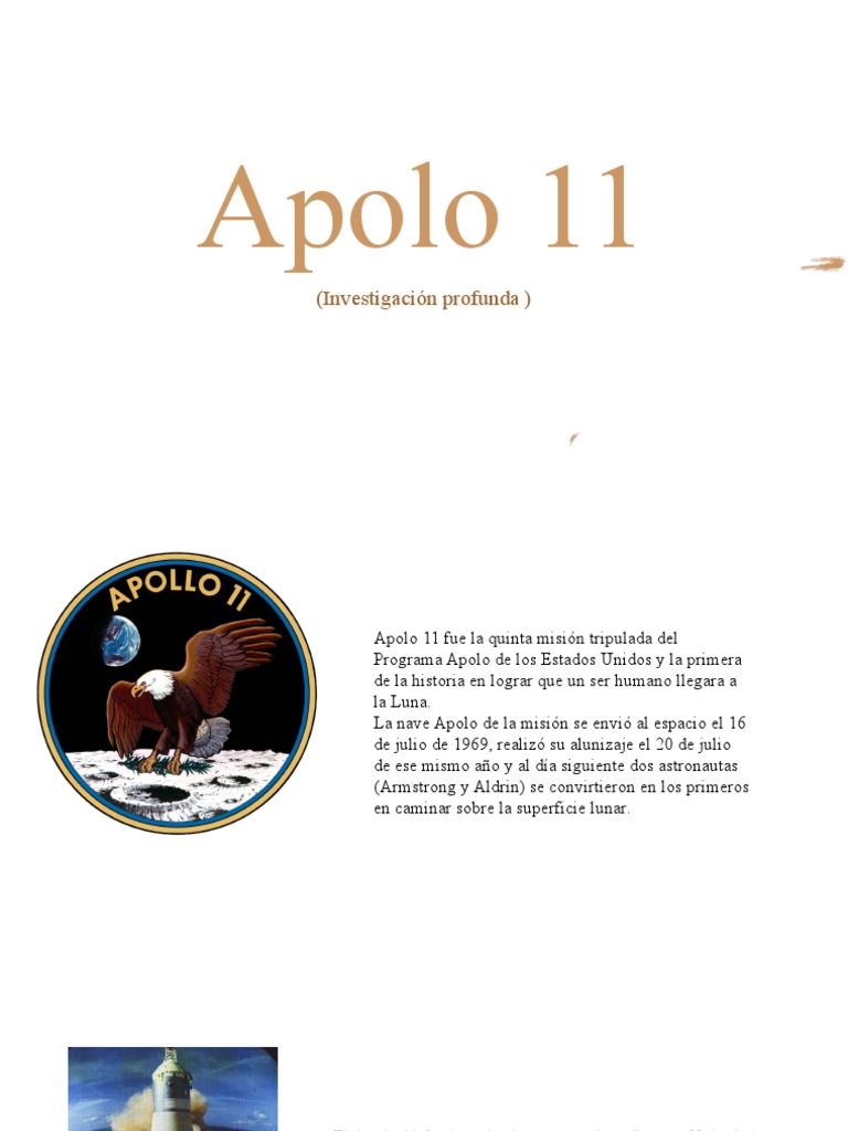 Presentacion Apolo 11 | PDF | Apolo 11 | Programa Apolo