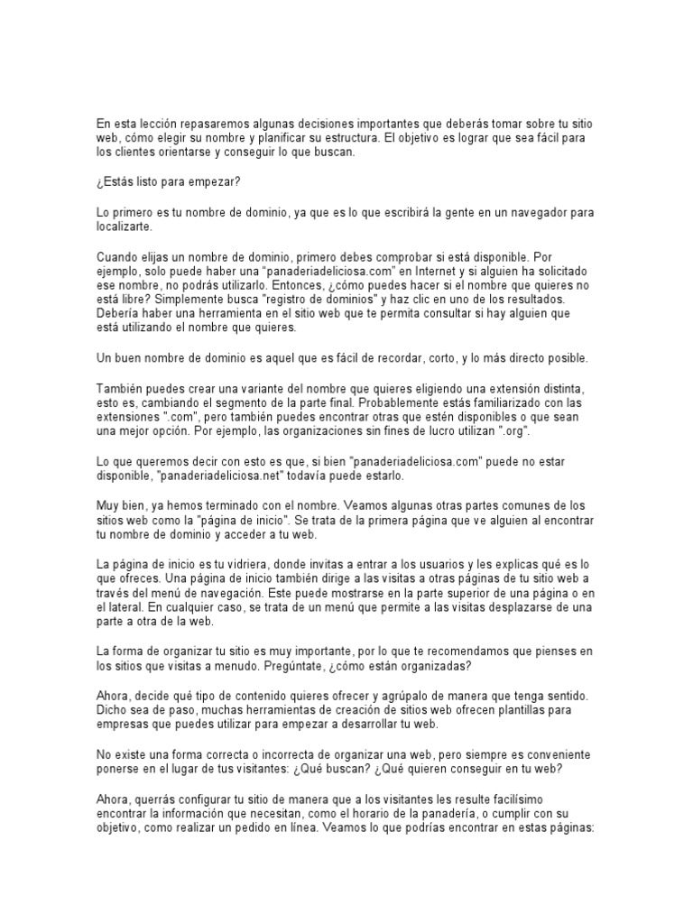 Componentes Principales Del Sitio Web Clase 3 | PDF | Red mundial ...