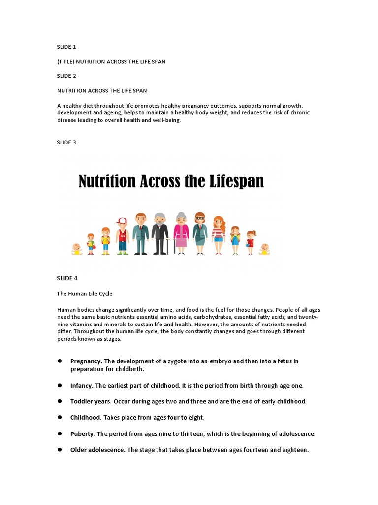 Nutrition Across the Life Span | PDF | Self-Improvement