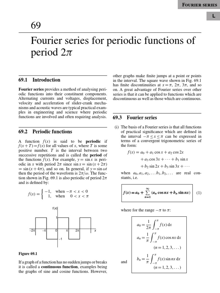 Fourier series for periodic functions of period 2π | PDF