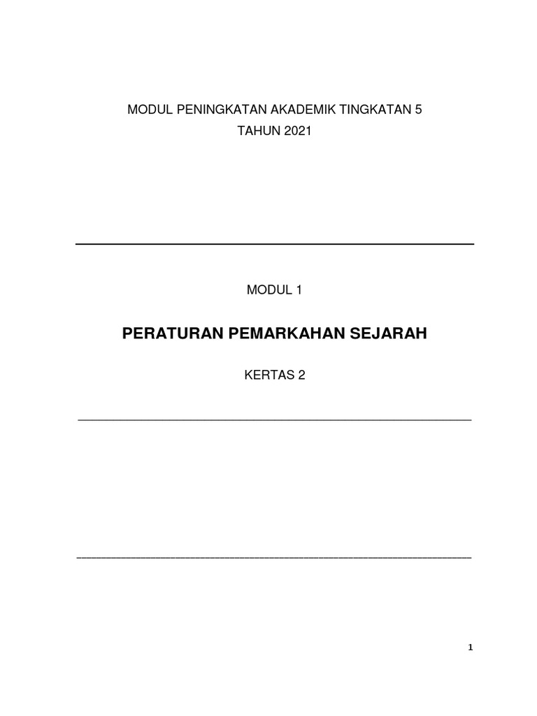 2021 Kedah Sejarah K2 Set 1 Jawapan | PDF