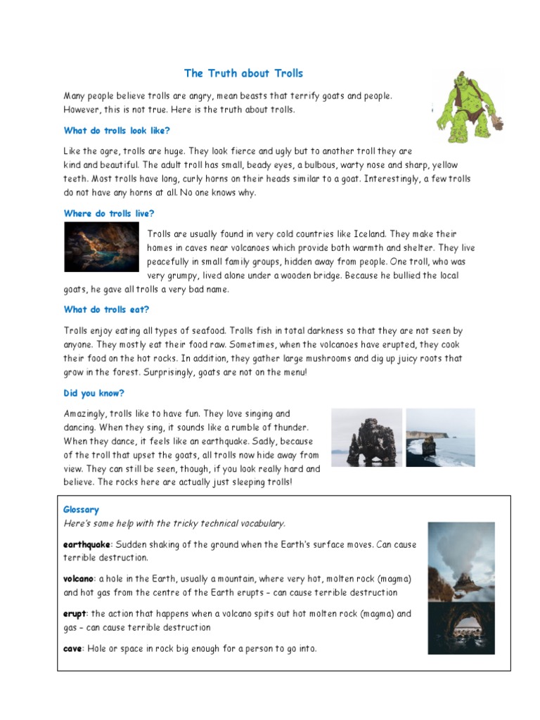 Model Text - The Truth About Trolls | PDF