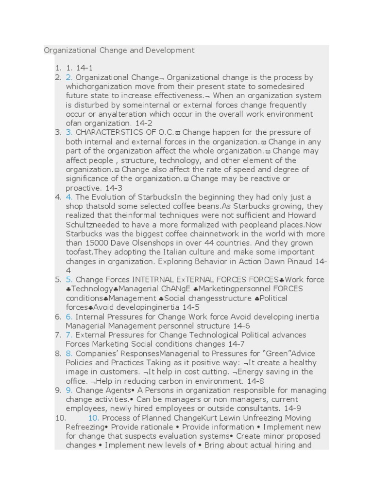 Organizational Change and Development | PDF